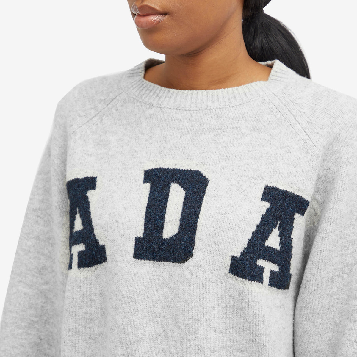 Adanola Women's ADA Oversize Knit Sweater in Light Grey Melange/Navy ...