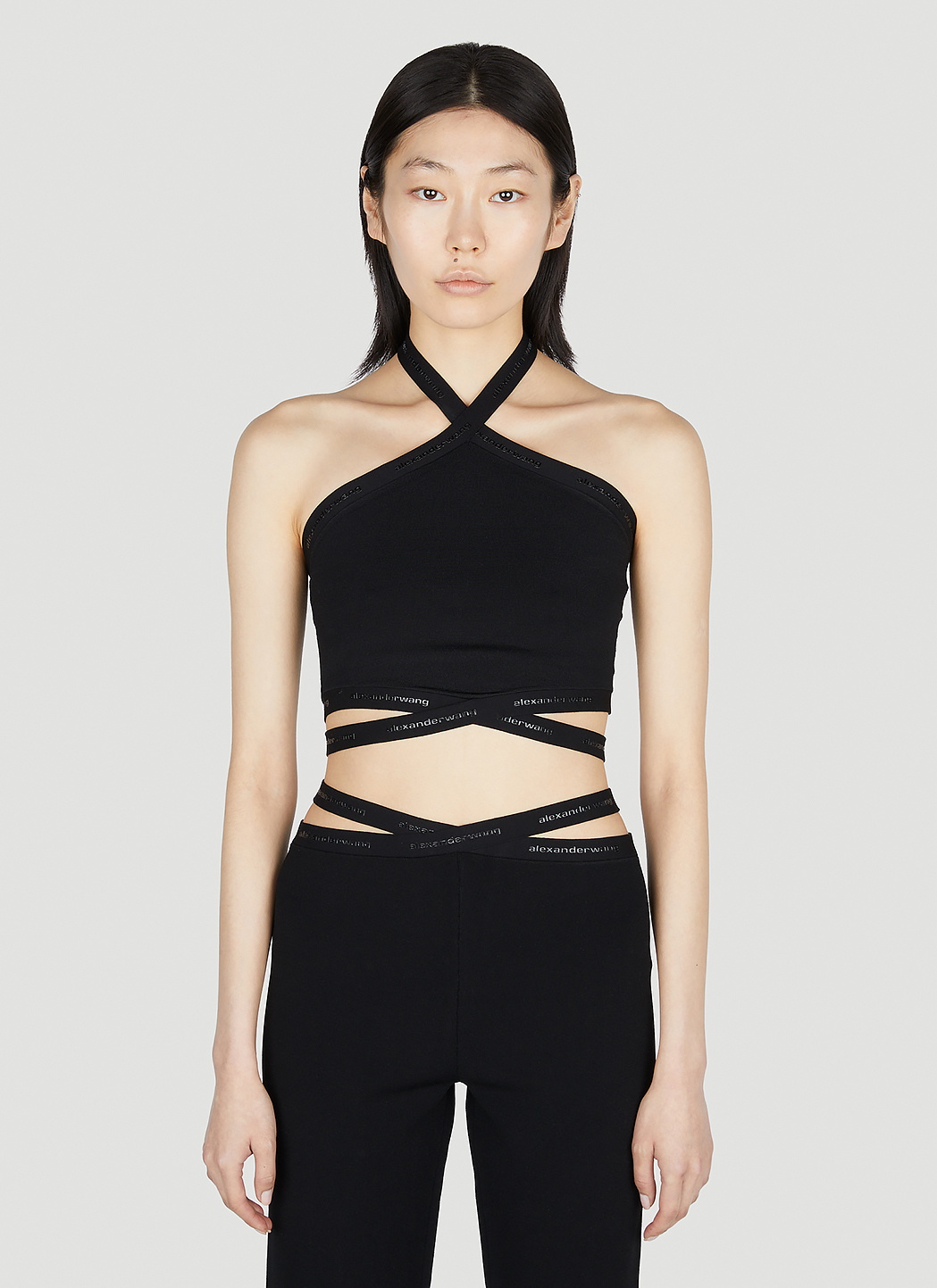 Alexander Wang Logo Halterneck Top Alexander Wang