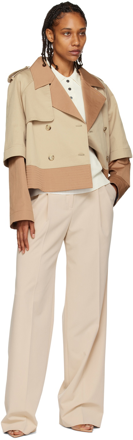 BOSS Beige Double Breasted Jacket BOSS