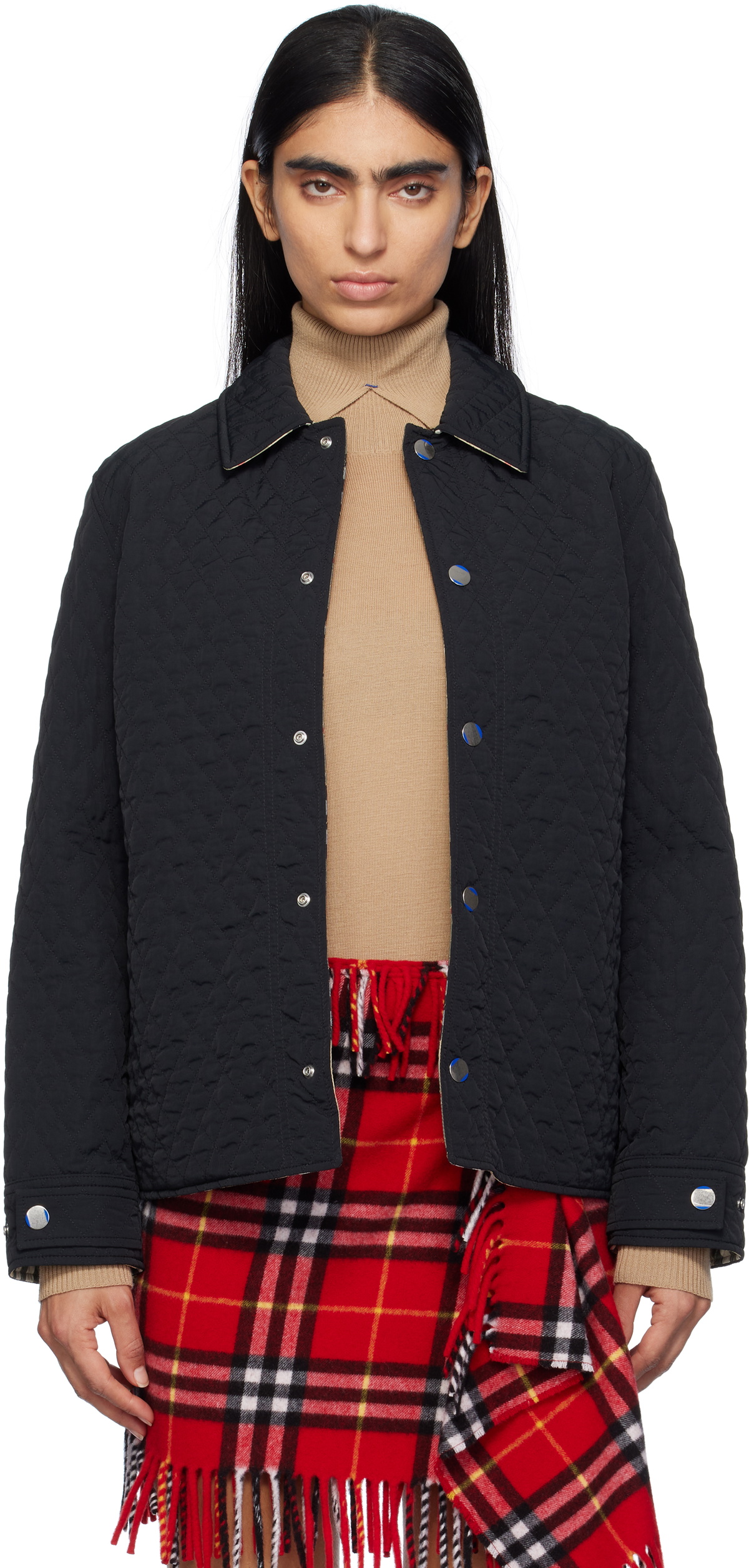 Burberry Black Quilted Nylon Reversible Jacket Burberry