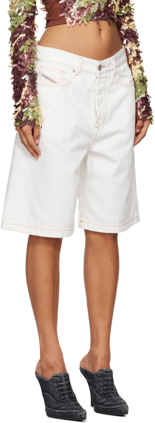 Diesel White De-Sire Denim Shorts Diesel