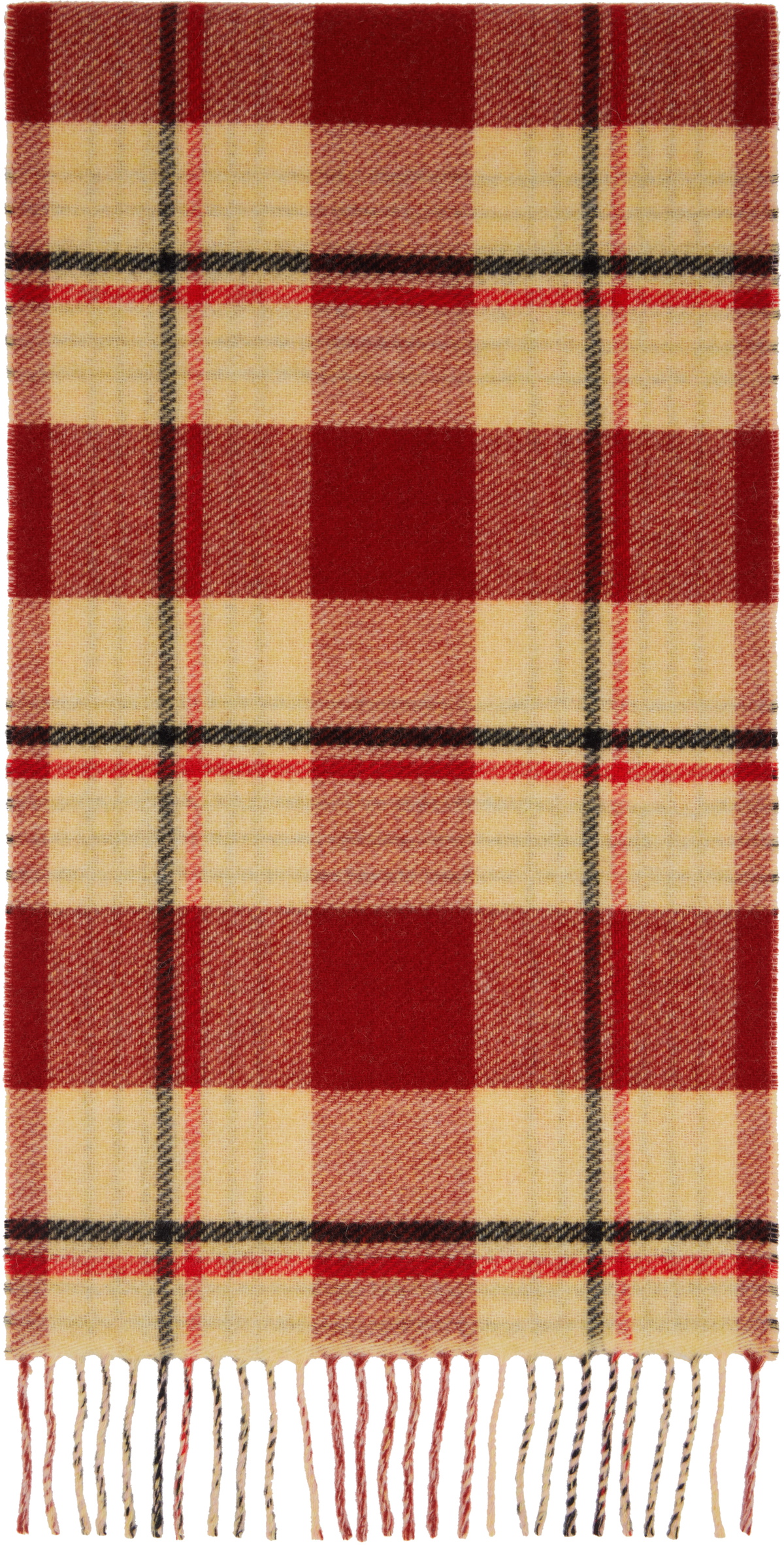 Marni Beige Double Check Wool Scarf Marni