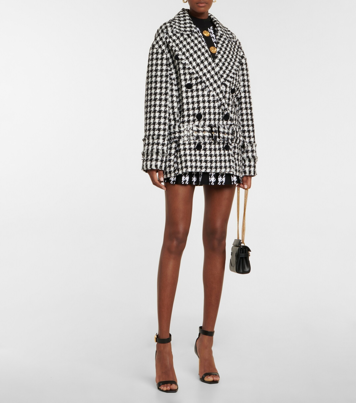 Balmain - Houndstooth tweed pea coat Balmain
