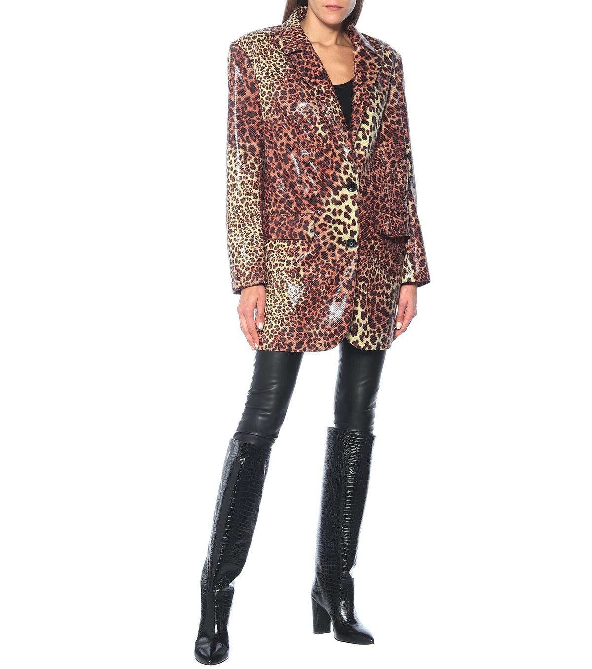 Stand Studio - Juniper leopard-print faux leather blazer Stand Studio