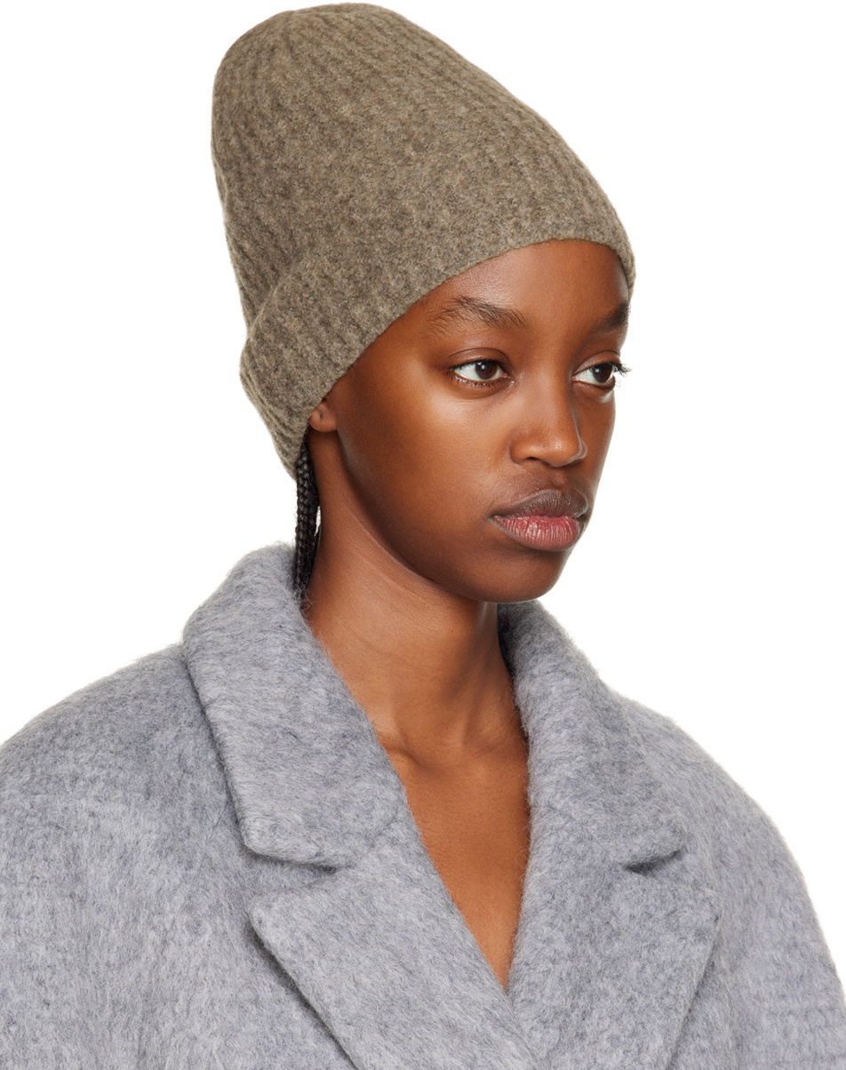 Filippa K Taupe Ribbed Beanie Filippa K