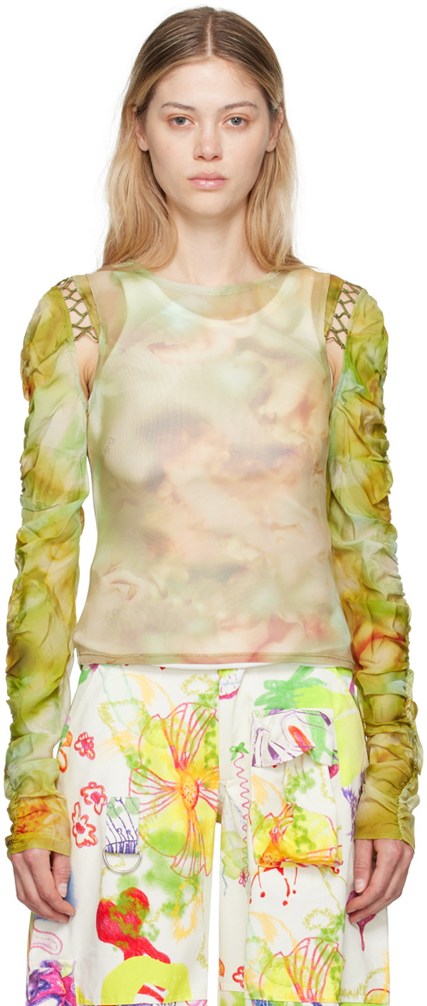 Collina Strada Green Cardio Delilah Blouse Collina Strada