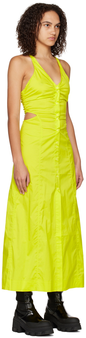 GANNI Yellow Criss-Cross Maxi Dress GANNI