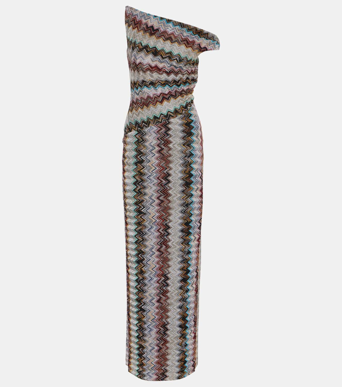 Missoni Zigzag draped lamé maxi dress Missoni