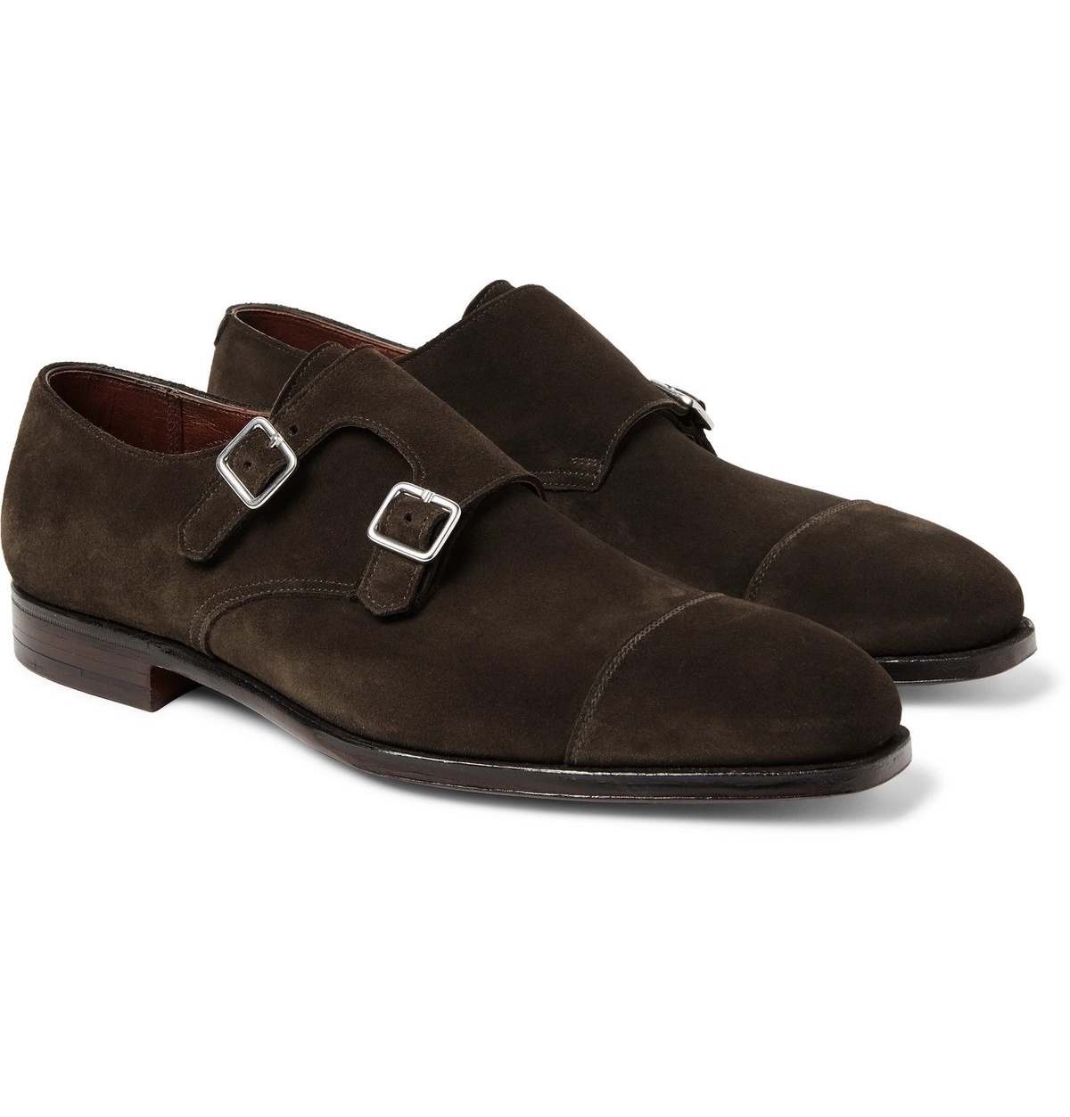 George Cleverley - Thomas Cap-Toe Leather Monk-Strap Shoes - Brown ...