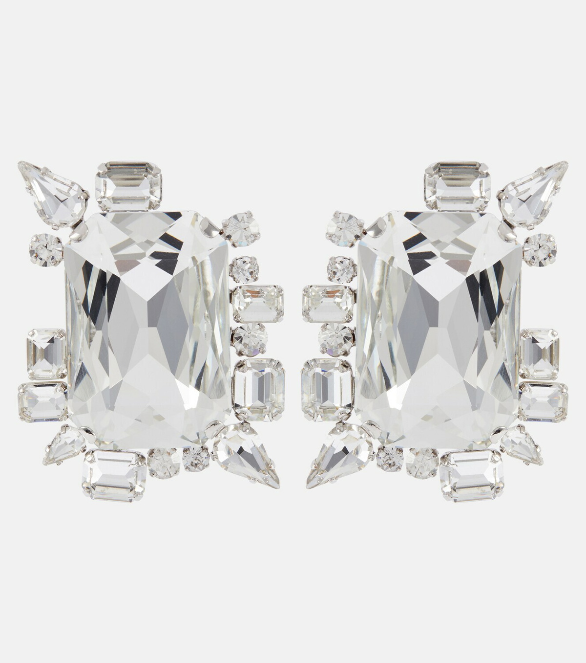 Balmain Crystal-embellished clip-on earrings Balmain