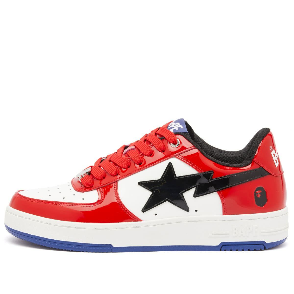 A Bathing Ape Men's Patent Leather Bape Sta Sneaker in Red/White/Black ...