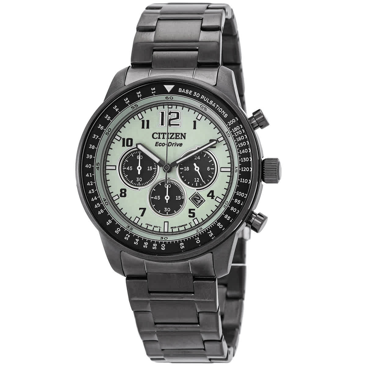 Citizen Chronograph Eco-Drive Green Dial Mens Watch CA4507-84X Citizen