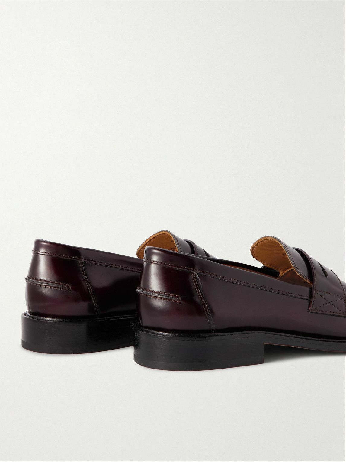 Mr P. - Scott Polished-Leather Loafers - Burgundy Mr P.