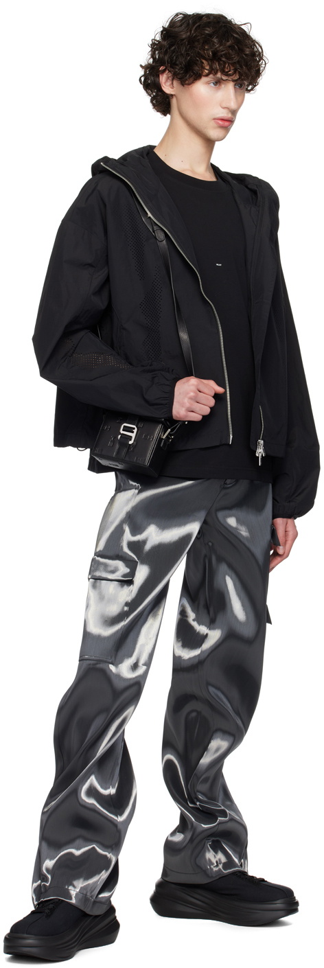 HELIOT EMIL Gray Liquid Metal Cargo Pants Heliot Emil