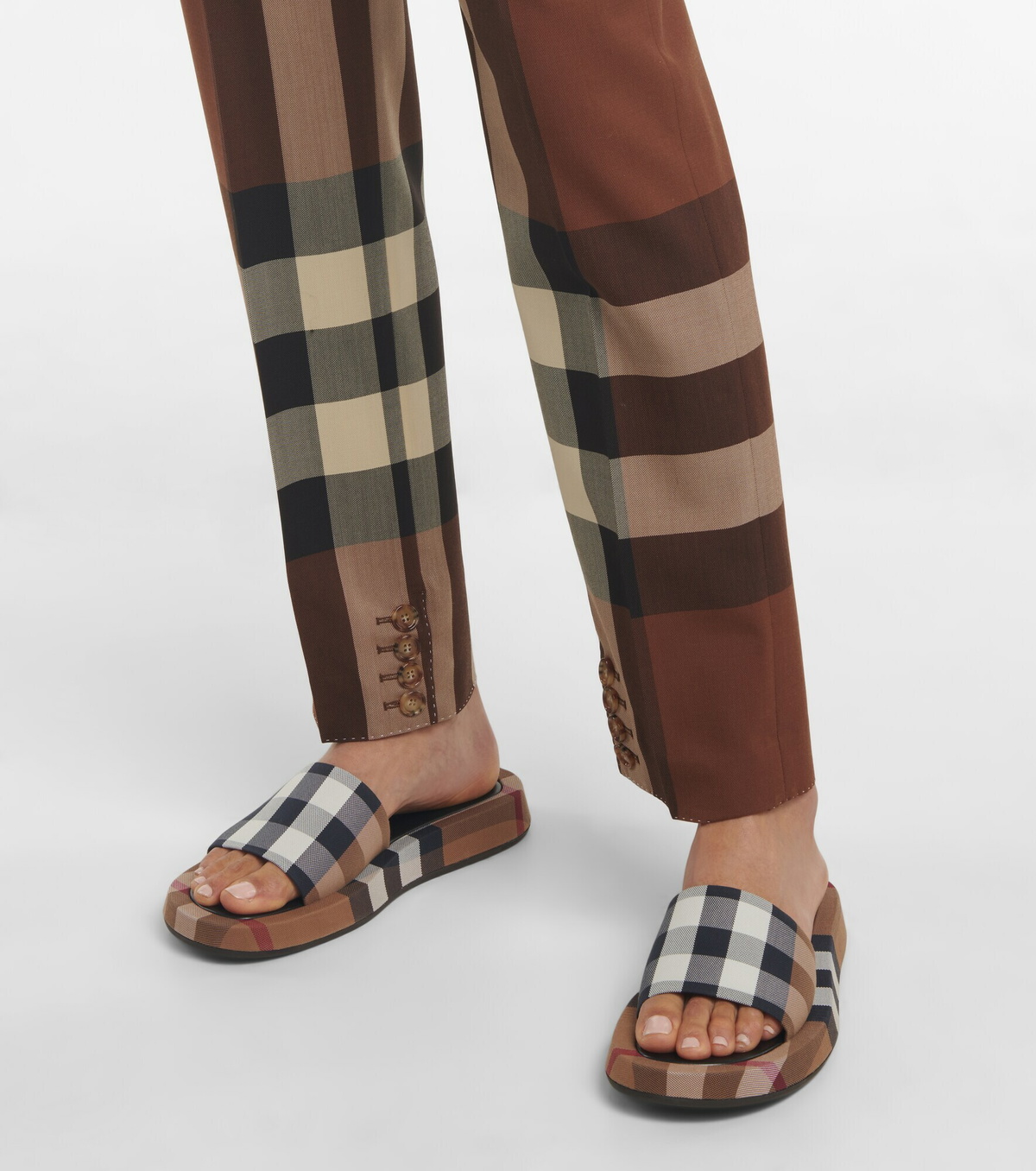 Burberry - Checked cotton slides Burberry