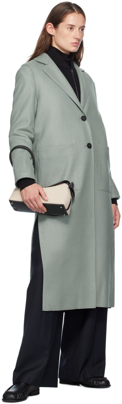 Harris Wharf London Green Long Boxy Coat Harris Wharf London