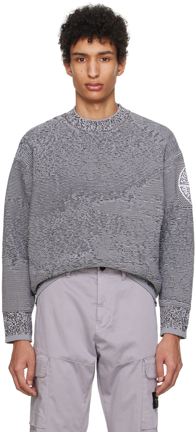 Stone Island Gray Mock Neck Sweater Stone Island
