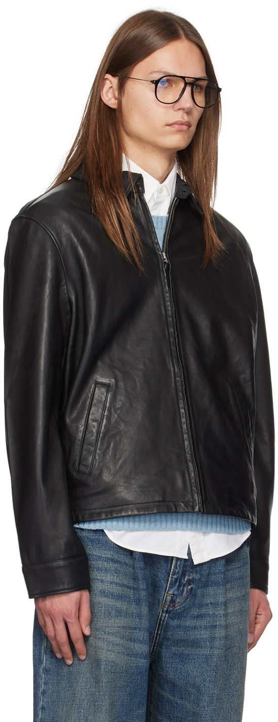 Polo Ralph Lauren Black Zip-Up Leather Jacket Polo Ralph Lauren Polo Ralph Lauren Black Zip-Up Leather Jacket Polo Ralph Lauren