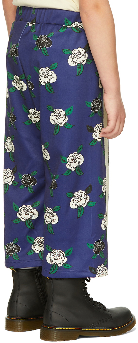 Mini Rodini Kids Blue Rose Track Pants Mini Rodini