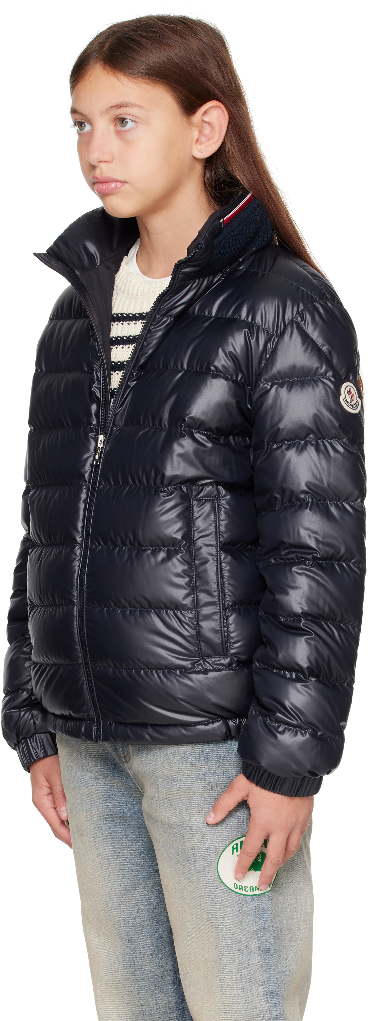 Moncler Enfant Big Kids Navy Brendann Hooded Down Jacket Moncler Enfant