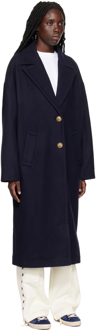 Golden Goose Navy Cocoon Coat Golden Goose Deluxe Brand