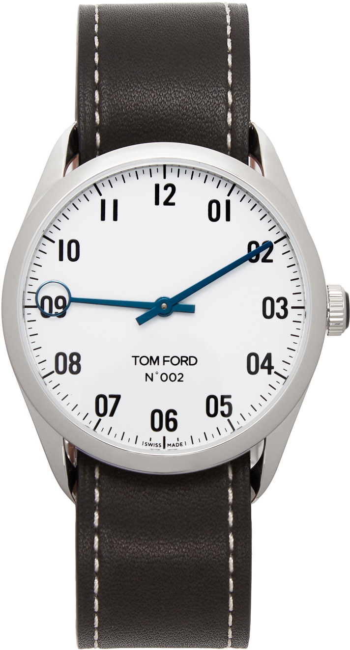 TOM FORD Black & Silver Leather 002 Watch TOM FORD