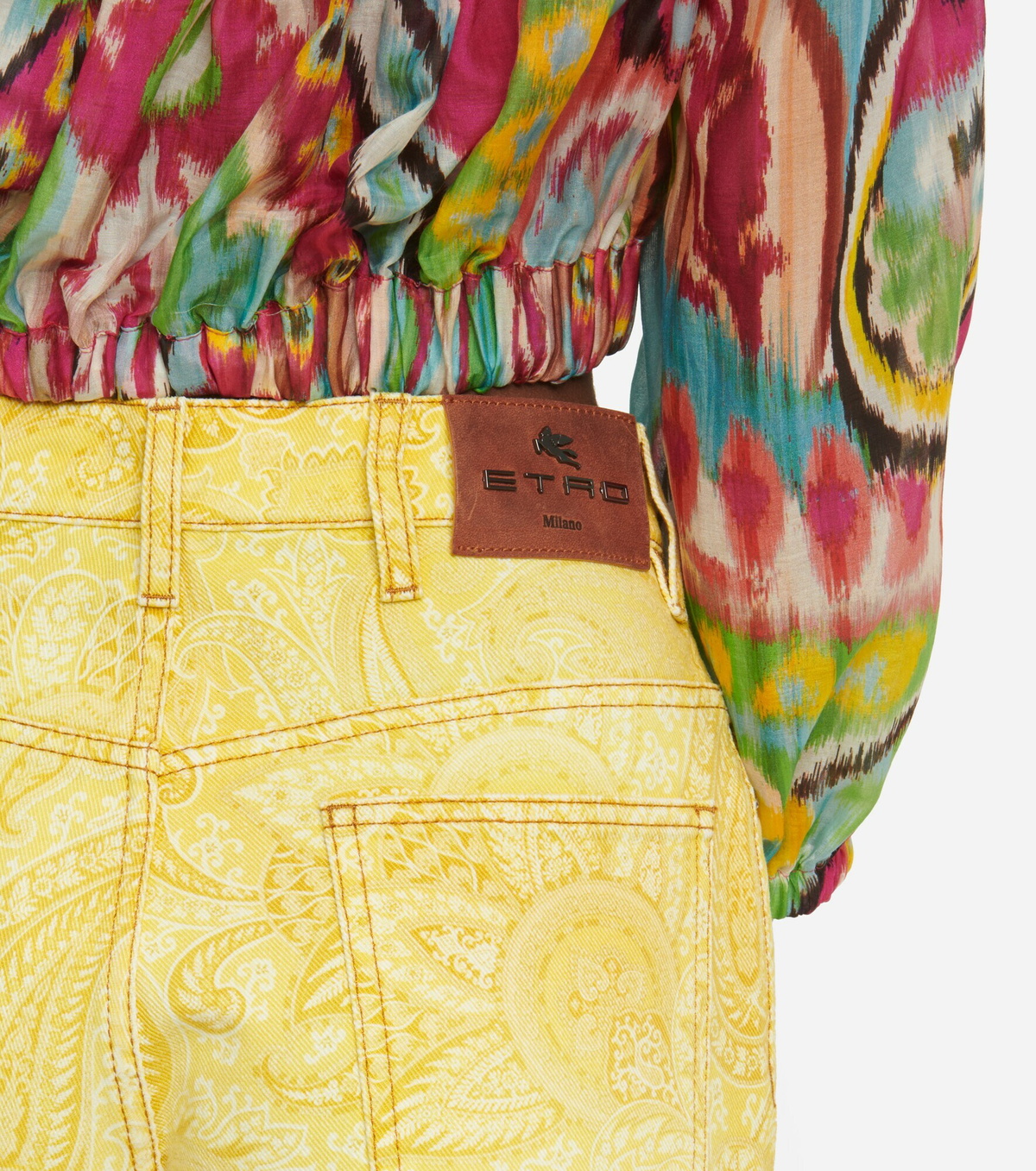 Etro - Printed high-rise straight jeans Etro