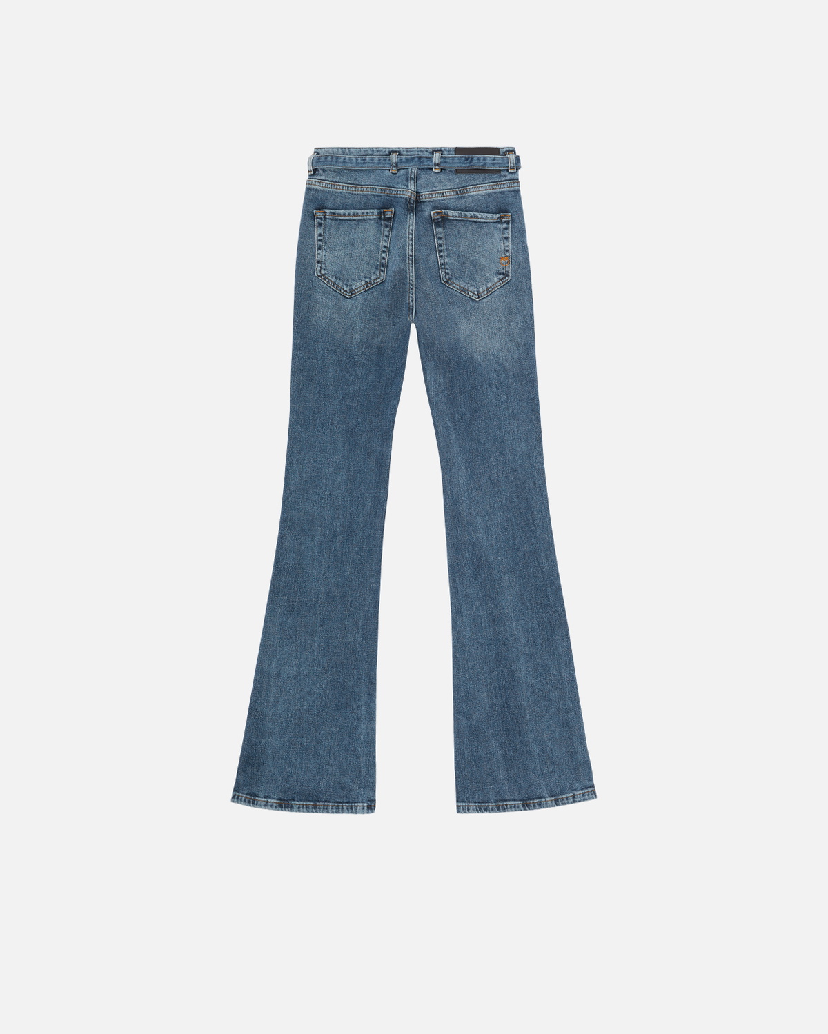 Pinko Comfortable Blue Denim Flared Jeans Mid Wash Pinko