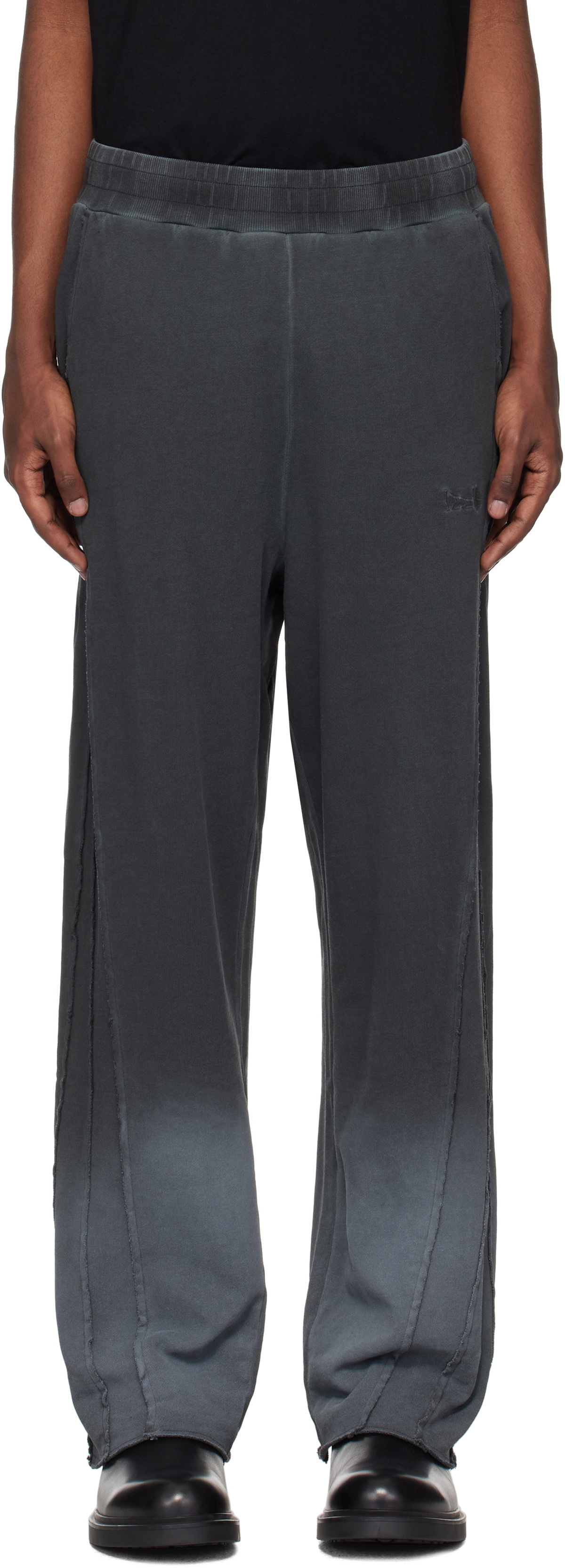 Izzue Gray Cotton Terry Faded Sweatpants Izzue