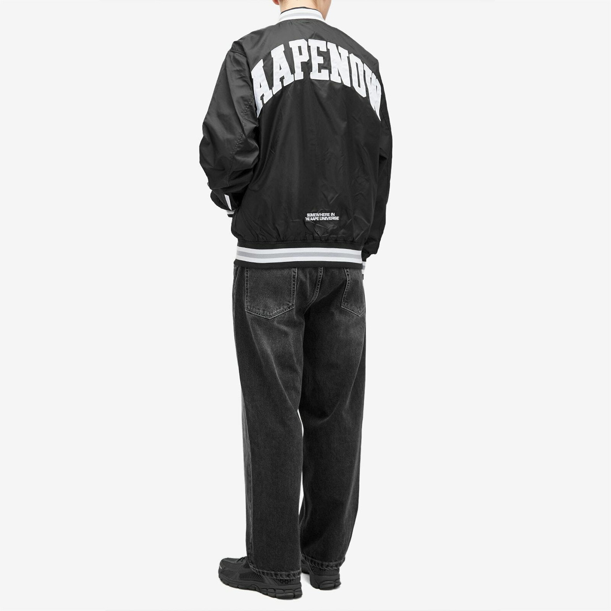 Men's AAPE Logo Varsity Jacket in Black AAPE by A Bathing Ape