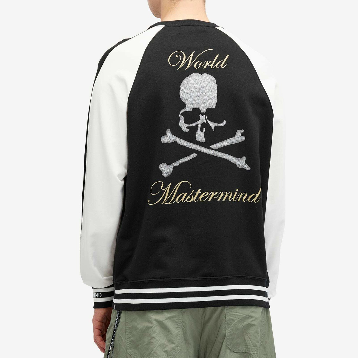 MASTERMIND WORLD Men's Panel Souvenir Crew Sweatshirt in Black/White ...