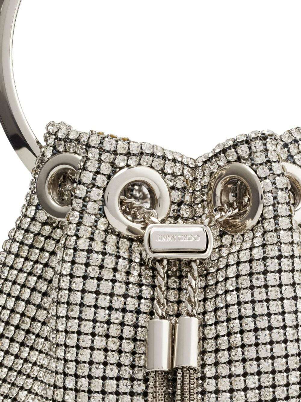 JIMMY CHOO - Micro Bon Bon Crystals Embellished Bucket Bag Jimmy Choo