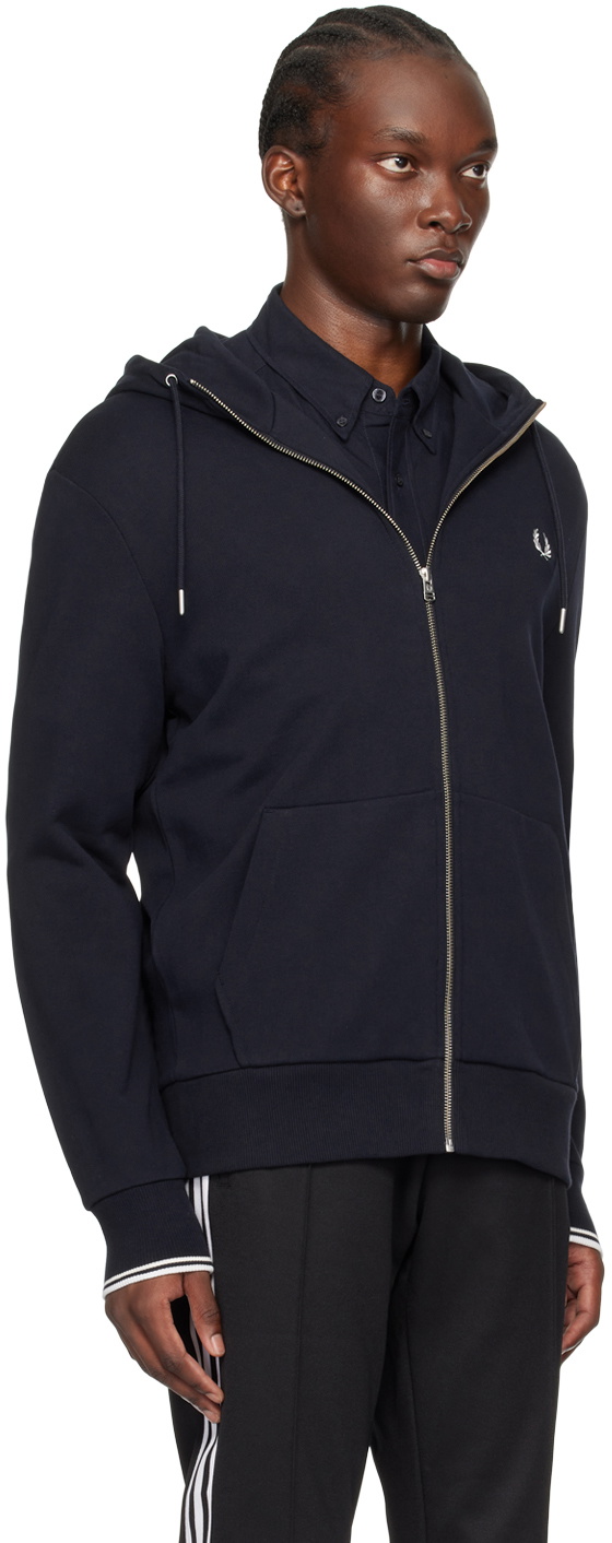 Fred Perry Navy Zip Through Hoodie Fred Perry