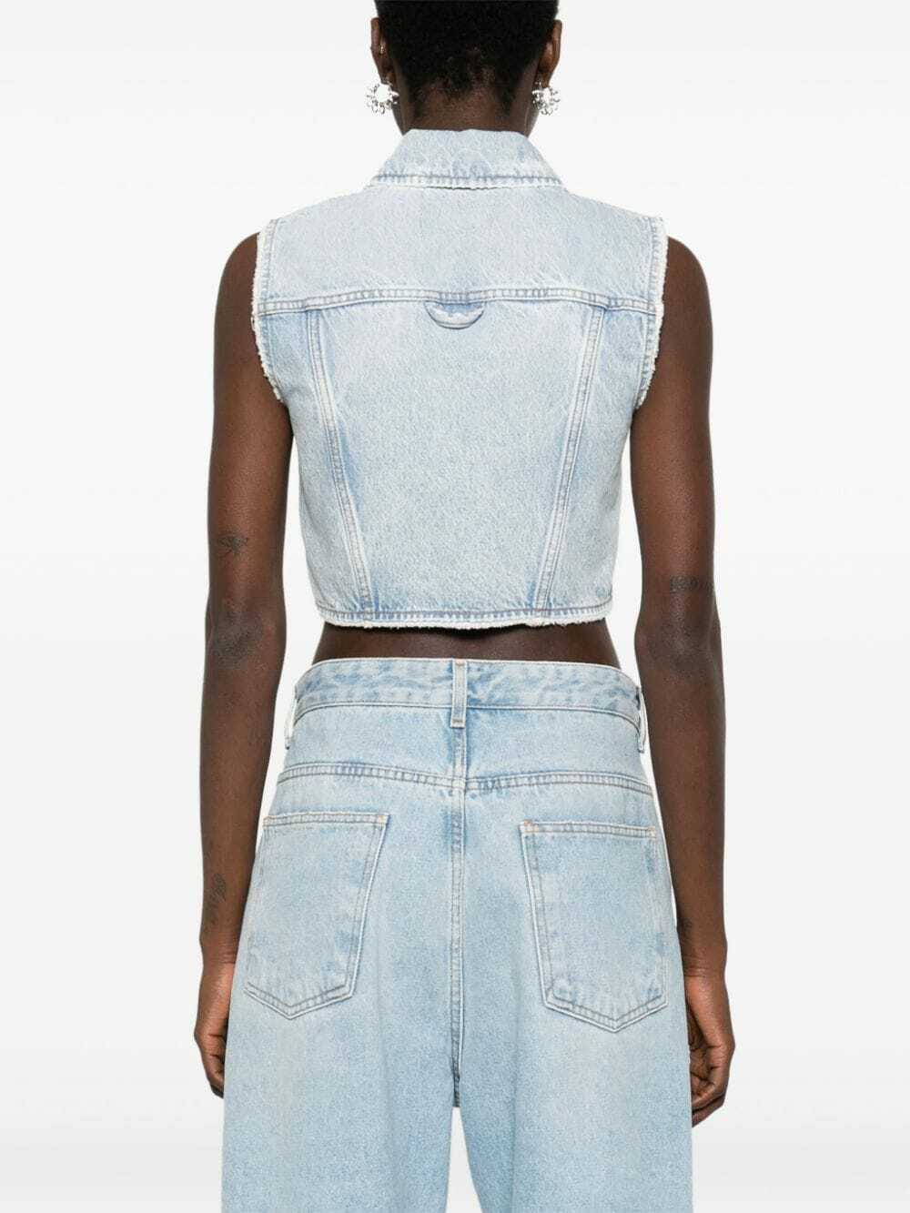 SPORTMAX - Denim Cotton Cropped Vest Sportmax