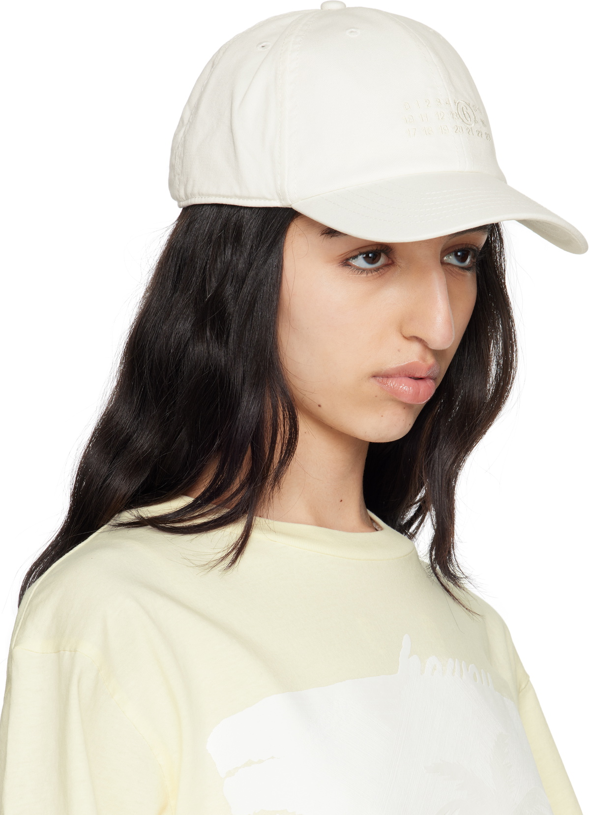 MM6 Maison Margiela White Baseball Cap MM6 Maison Margiela