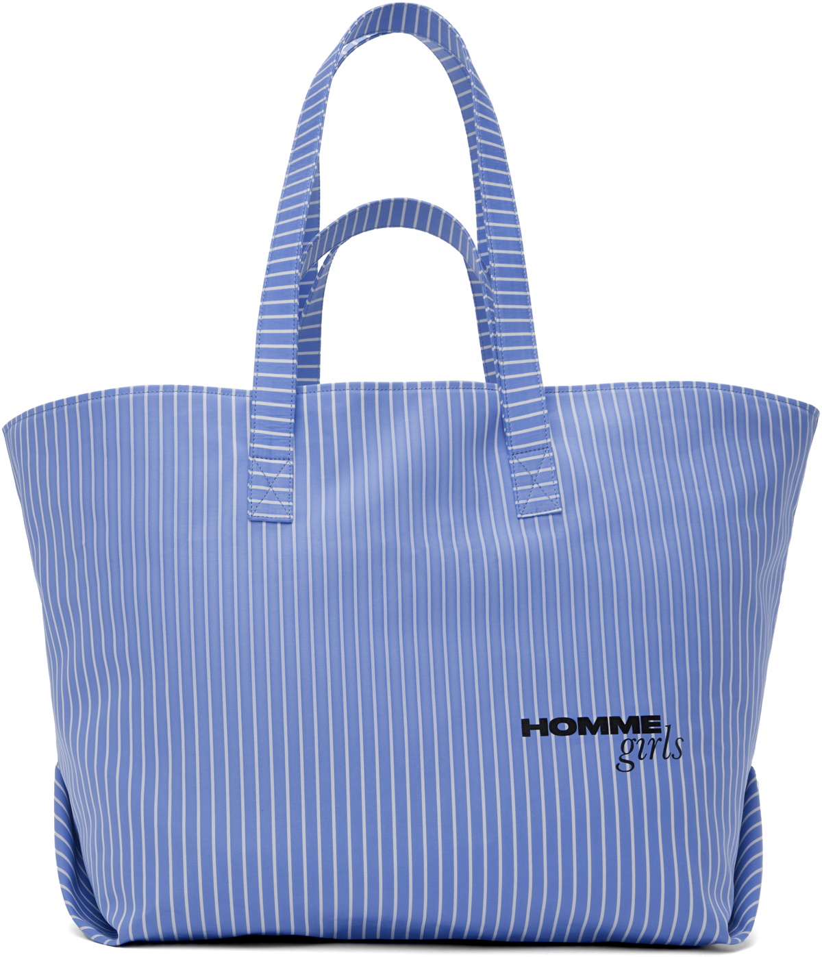 HommeGirls Blue & White Twill Bonded Tote Hommegirls