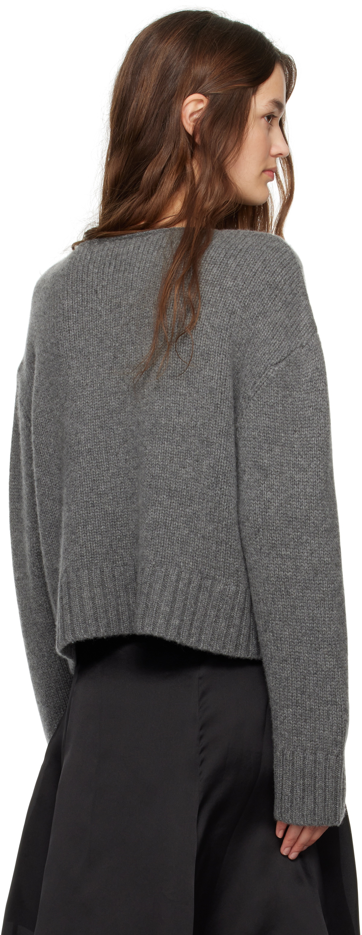 Ruohan Gray Cropped Sweater Ruohan