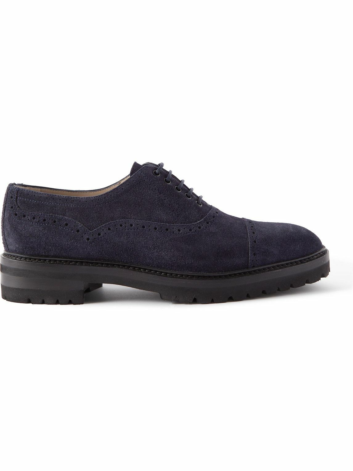 Manolo Blahnik - Norton Cap-Toe Suede Oxford Brogues - Blue Manolo Blahnik