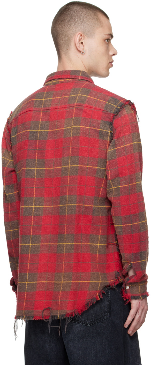 R13 Red Shredded Seam Shirt R13