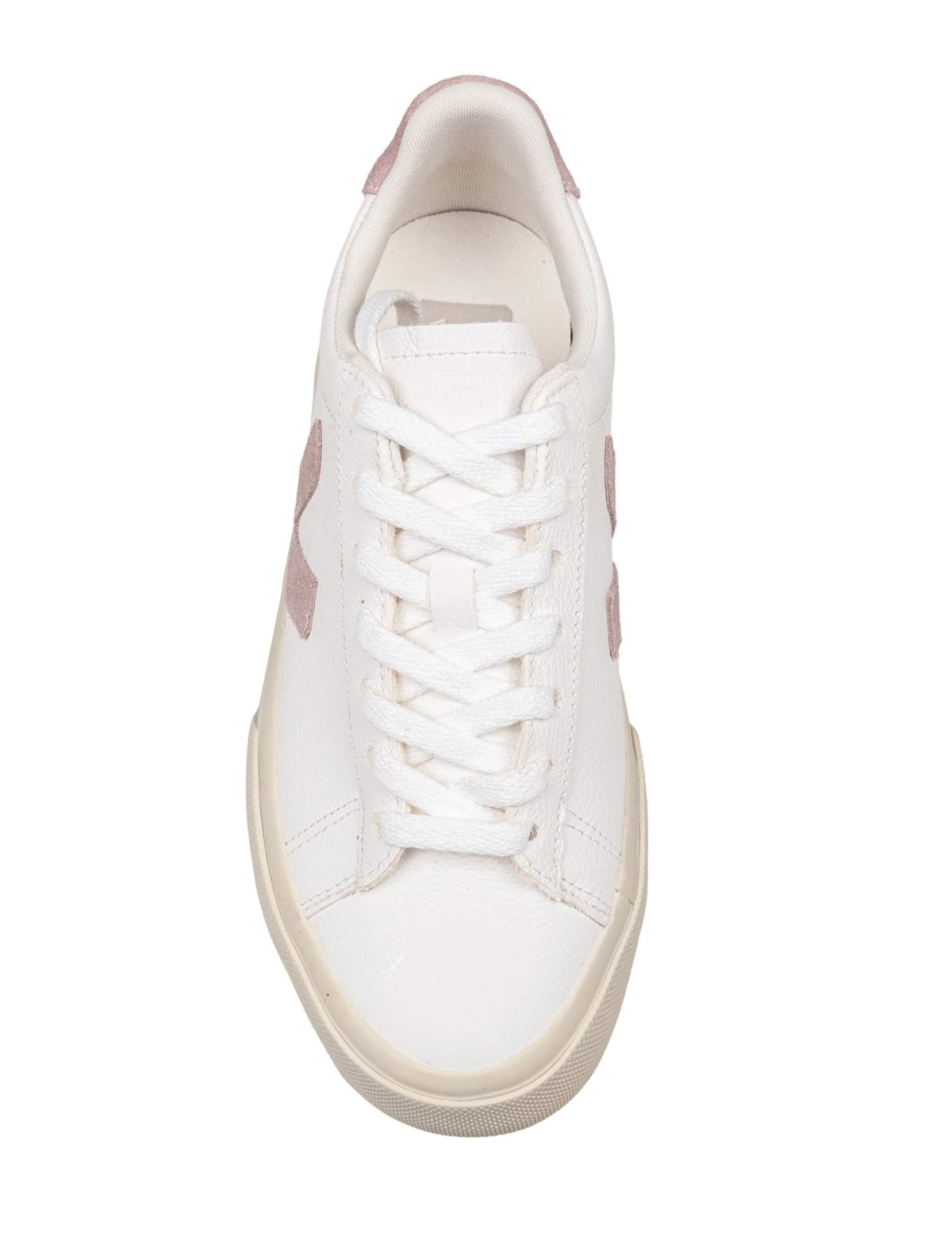 Veja Sneakers Campo In Chrome/free Leather Color White/pink VEJA