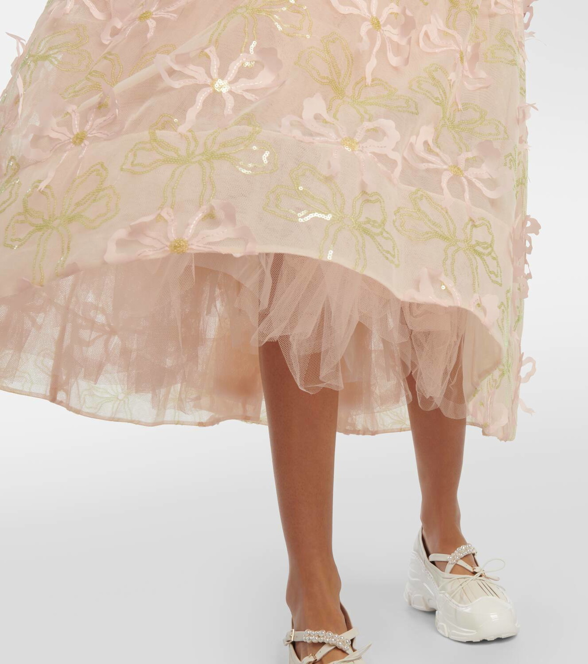 Simone Rocha Embellished tulle midi dress Simone Rocha