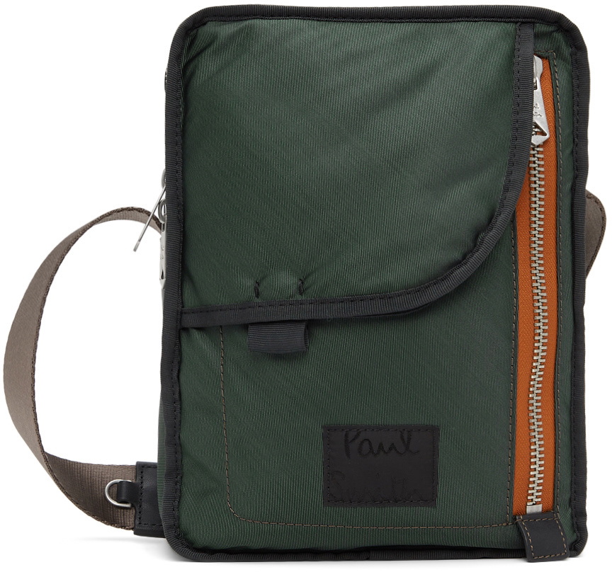 Paul Smith Green Recycled Twill Flight Bag Paul Smith