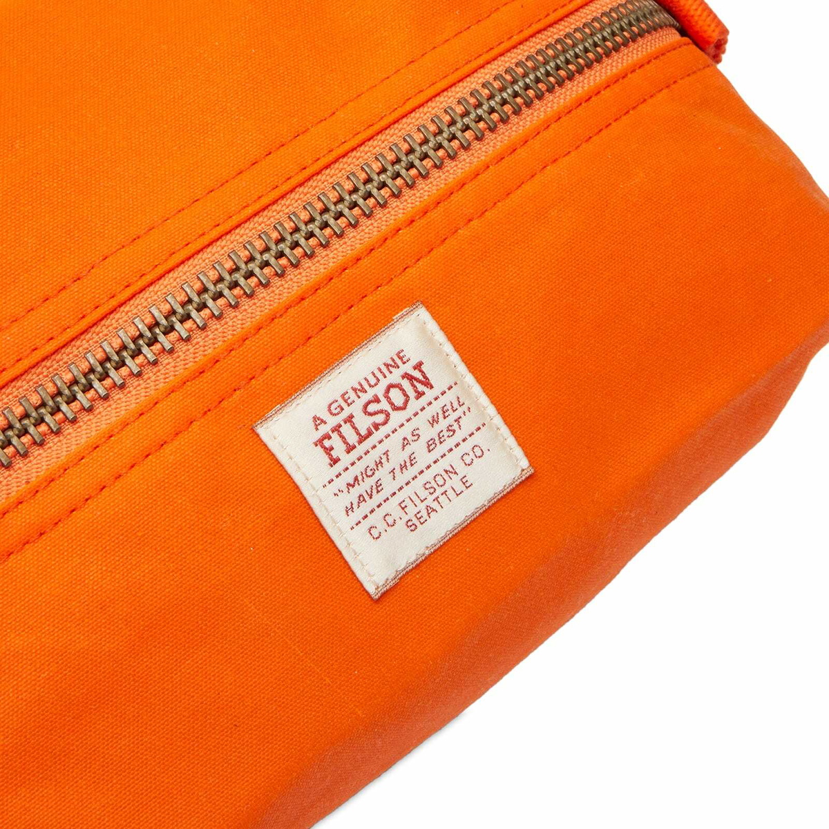 Filson Men's Tin Cloth Travel Kit in Flame Orange Filson