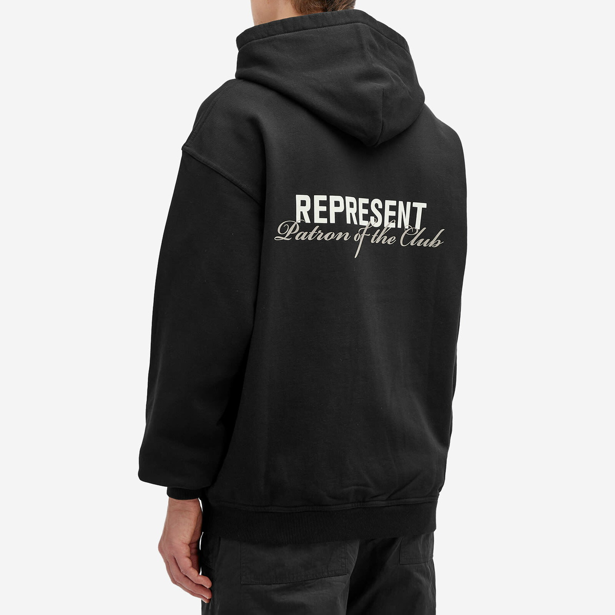 Represent Men's Patron Of The Club Hoodie in Black Represent