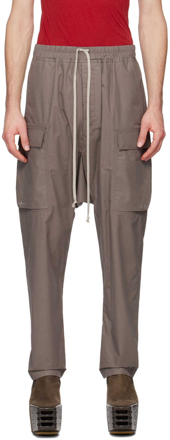 Rick Owens Gray Drawstring Cargo Pants Rick Owens