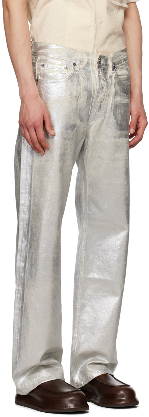 JACQUEMUS Silver Le Raphia 'Le De Nîmes Suno' Jeans Jacquemus