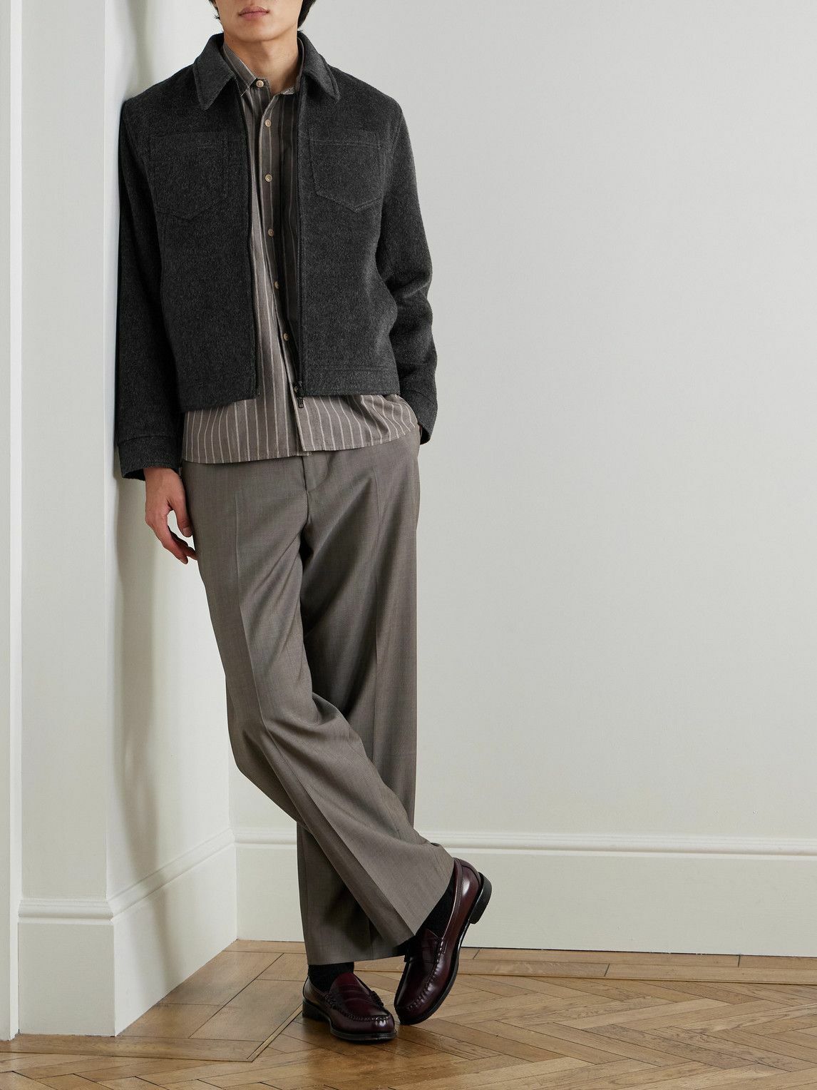 Oliver Spencer - Norton Brushed Recycled Wool-Blend Jacket - Gray ...