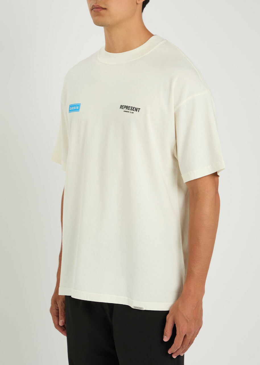 Represent X Oasis Owners Club Cotton T-shirt White Represent