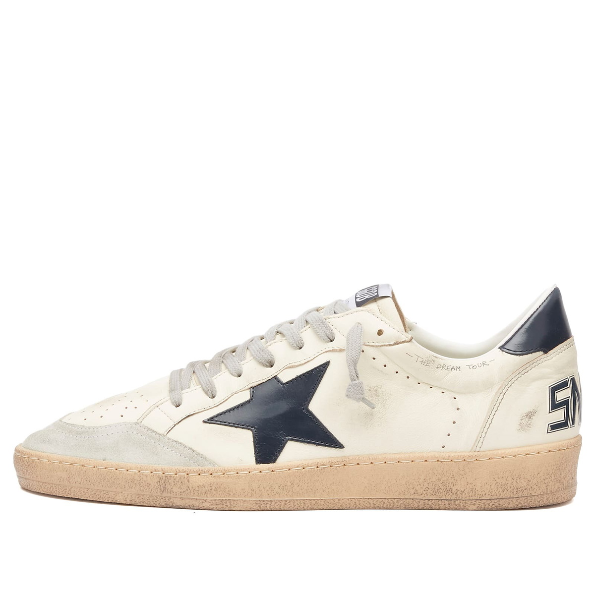 Golden Goose Men's Ball Star Leather and Suede Sneaker in White/Ice ...