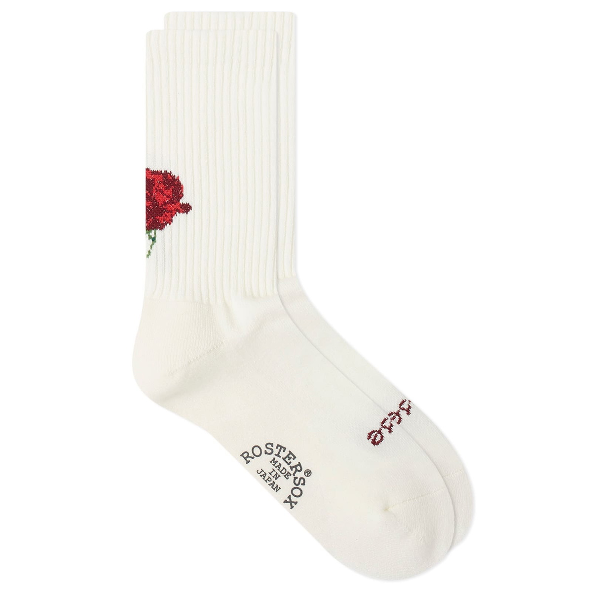 Rostersox Rose Socks in White Rostersox